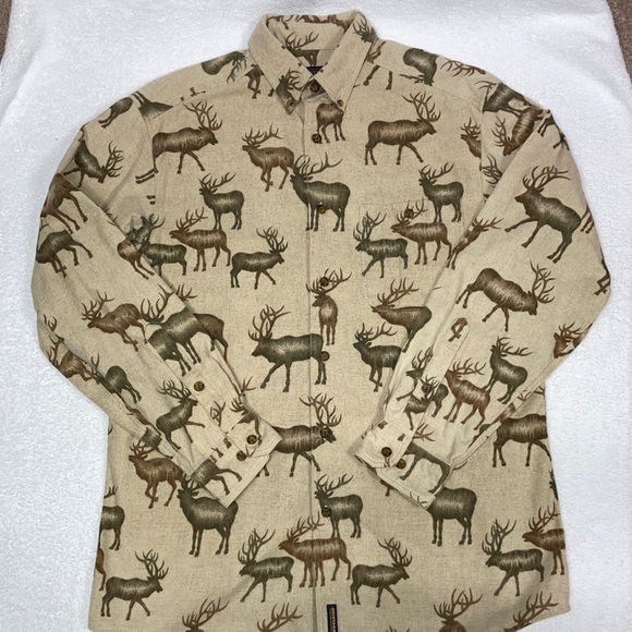 Woolrich | Shirts | Vintage Woolrich Tribal Moose Nature Moose All Over ...